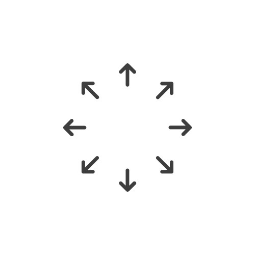 Arrows check mark icon for distribution Royalty Free Vector