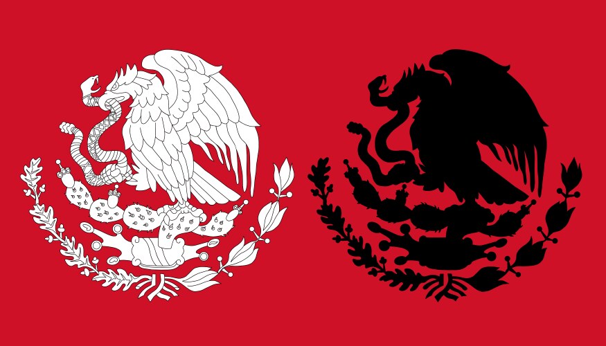 Coat of Arms Mexico Eagle Vector Images (81)
