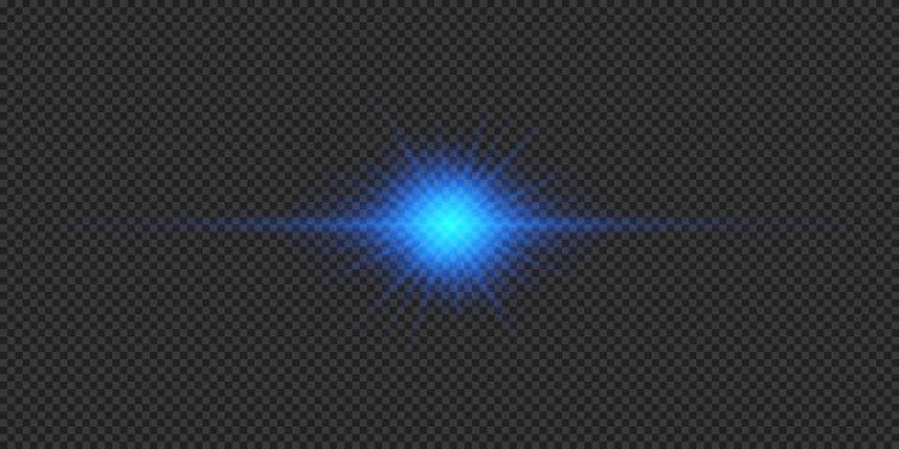 Blue horizontal light effect of lens flares Vector Image