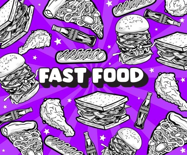 Fast food background 9 Royalty Free Vector Image