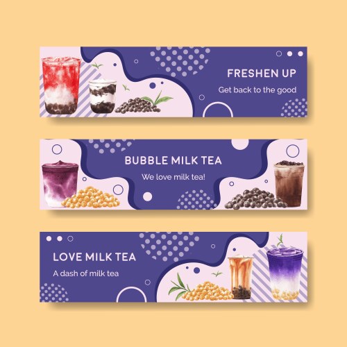 Milk Tea Banner Vector Images (over 1,400)
