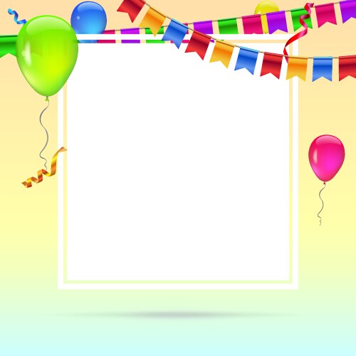 Happy birthday cute colorful photo frame Vector Image