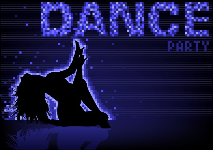 Dance party night poster background template Vector Image