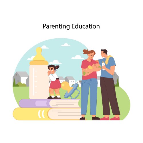 Nurturing next generations essence of parenting Vector Image