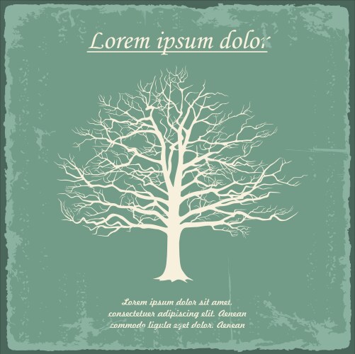 Old bare tree on vintage background Royalty Free Vector