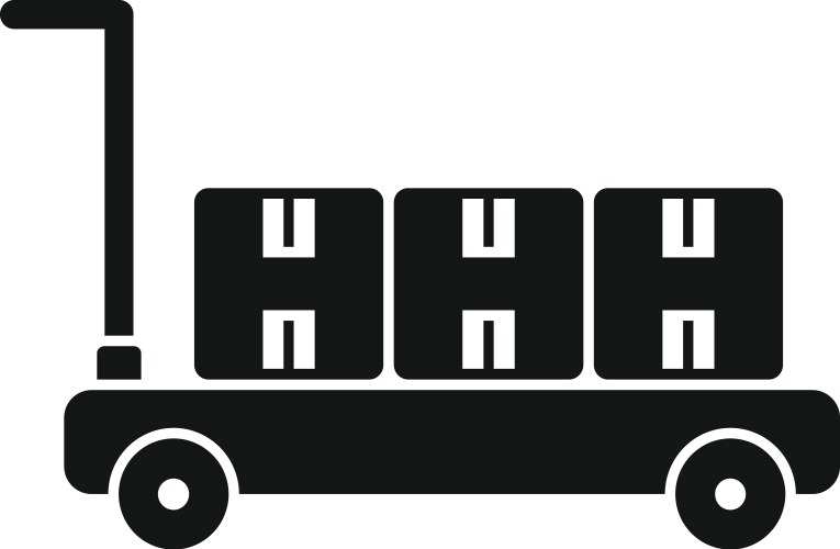 Warehouse trolley holding cardboard boxes ready Vector Image