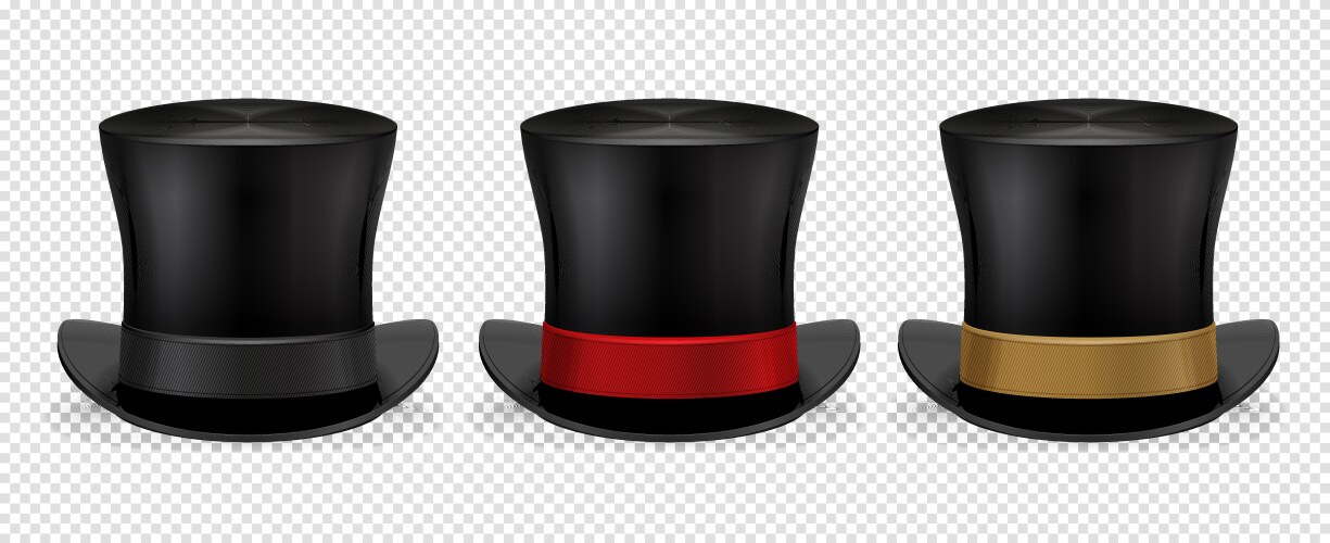 Realistic magic hats Royalty Free Vector Image