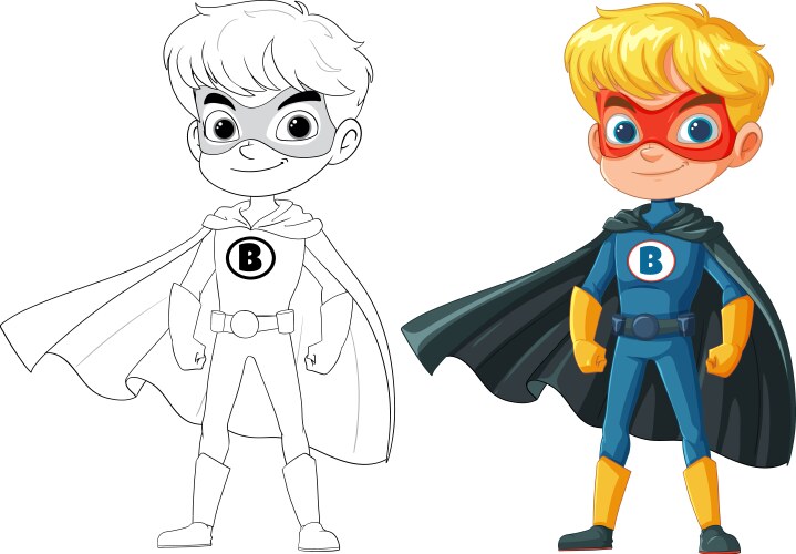 A kid transforming into superhero Royalty Free Vector Image