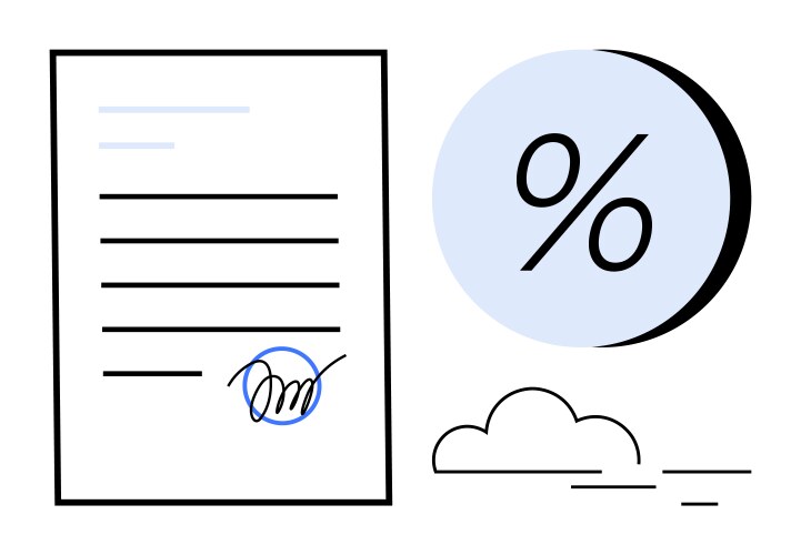 Signature with percentage symbol simplified Vector Image