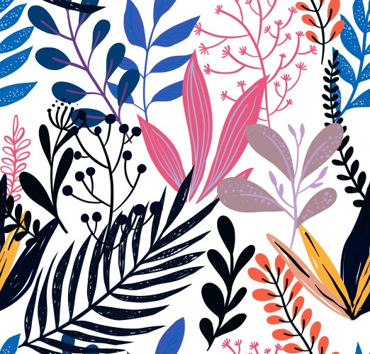 Abstract flower garden seamless pattern Royalty Free Vector
