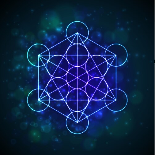 Hexahedron from metatrons cube sacred geometry Vector Image