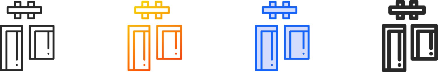 Center align iconthin linear gradient blue stroke Vector Image