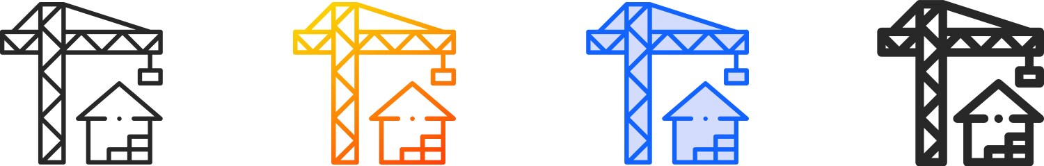 Crane iconthin linear gradient blue stroke Vector Image