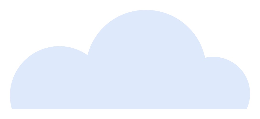 Blue cloud drawing with rounded edges on plain Vector Image