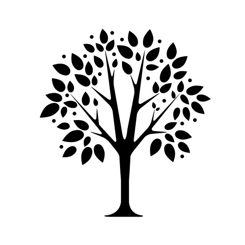Simple black tree decor images Royalty Free Vector Image Simple black tree decor images Royalty Free Vector Image