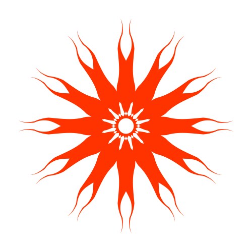 Red sun icon Royalty Free Vector Image - VectorStock