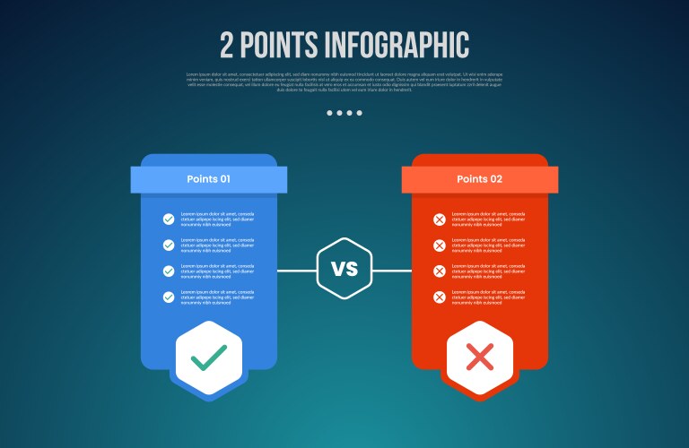 2 or two point template comparison versus things Vector Image