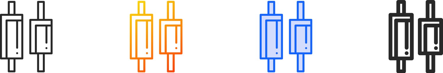 Center align iconthin linear gradient blue stroke Vector Image