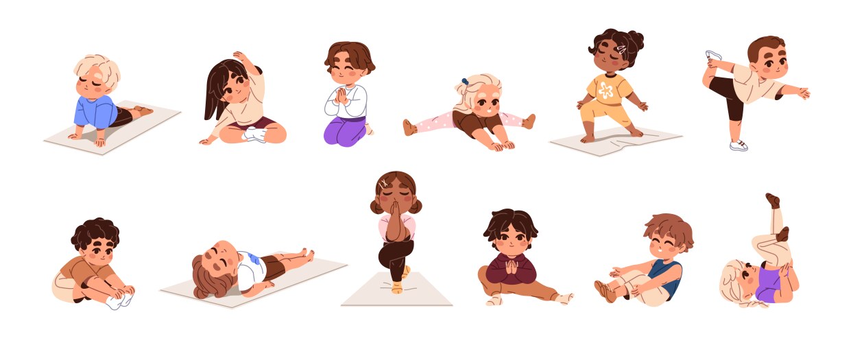 Kids Stretching Vector Images (over 3,100)