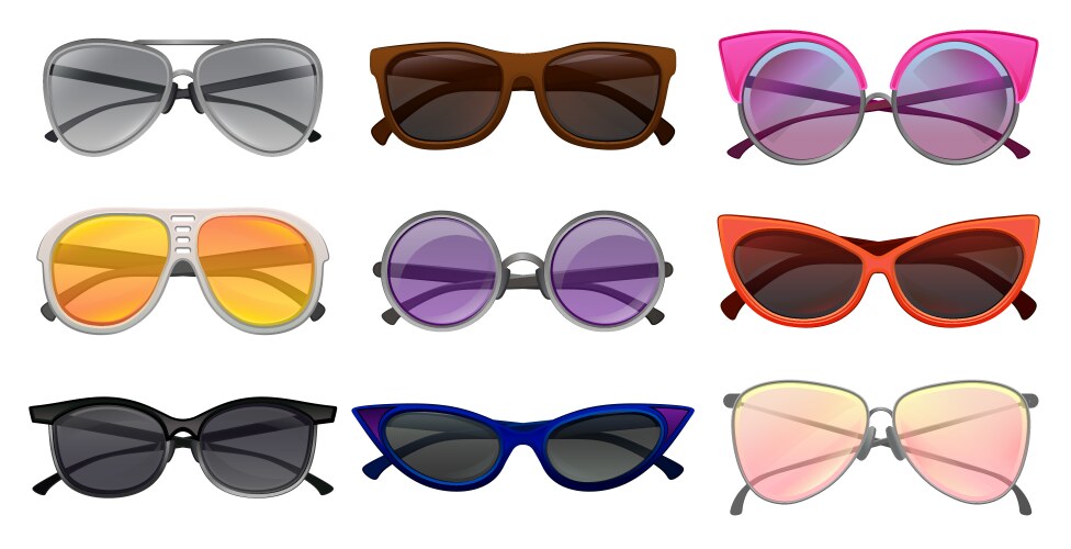Set stylish sunglasses Royalty Free Vector Image