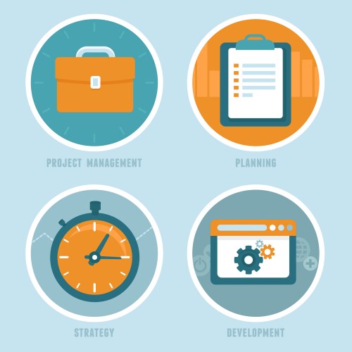 Project management process scheme concept Vector Image Project management process scheme concept Vector Image