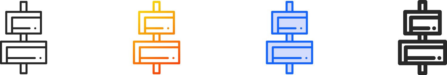 Center align iconthin linear gradient blue stroke Vector Image