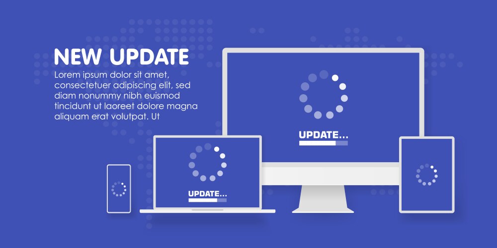 System software update and upgrade concept Vector Image
