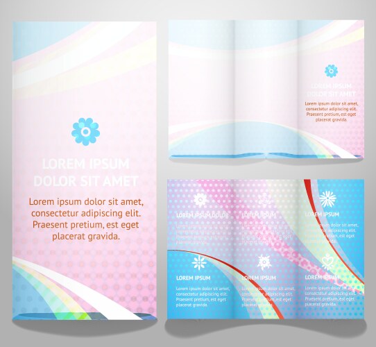 Professional three fold business flyer template Vector Image