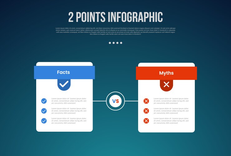 2 or two point template comparison versus things Vector Image