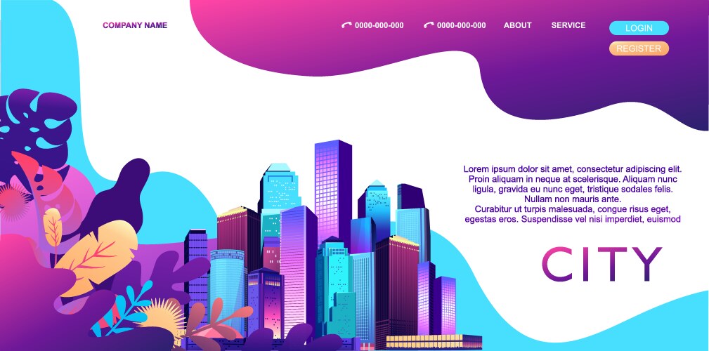 Website template modern flat design web page Vector Image