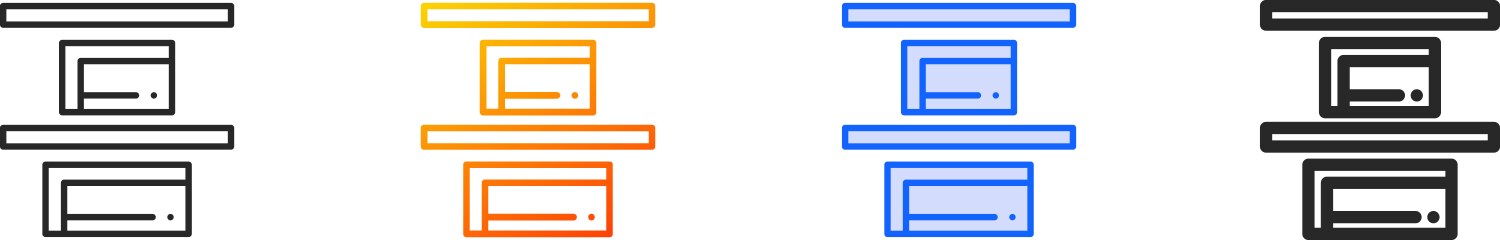 Center align iconthin linear gradient blue stroke Vector Image