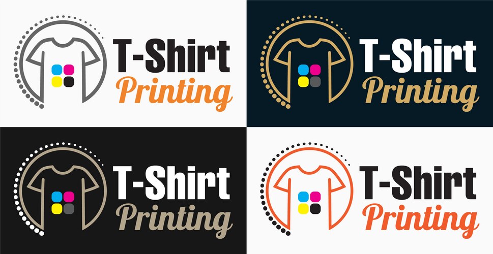 Colorful T-Shirt Printing Logo Template – Royalty-Free Vector | VectorStock