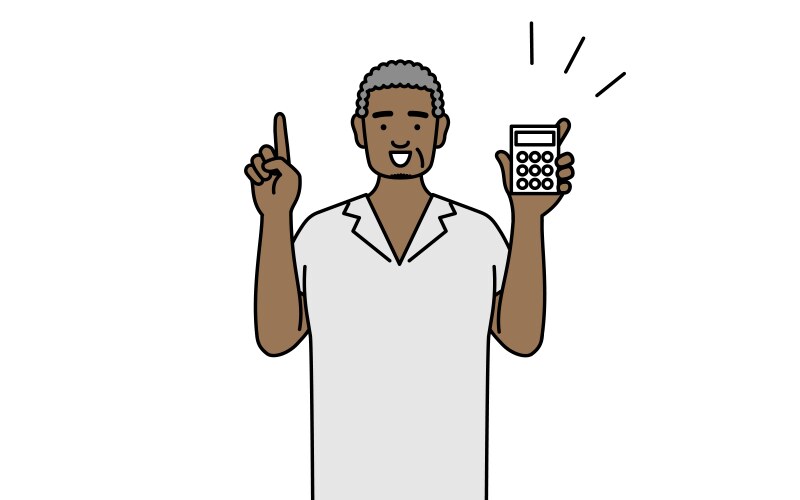 Cartoon calculator man Royalty Free Vector Image