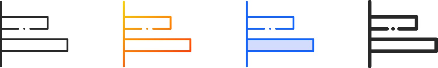 Column iconthin linear gradient blue stroke Vector Image