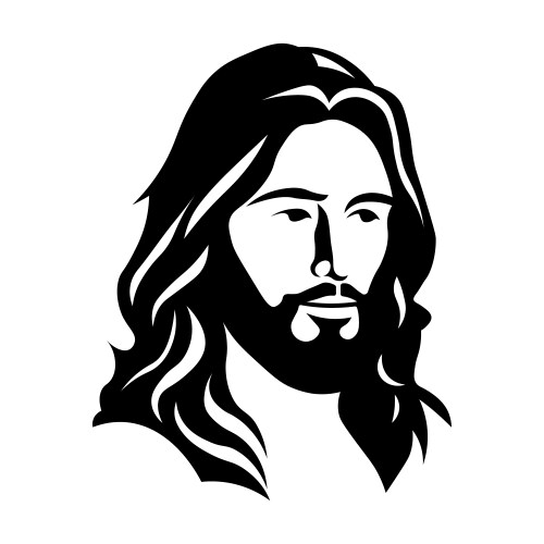 Black jesus icon on white background Royalty Free Vector
