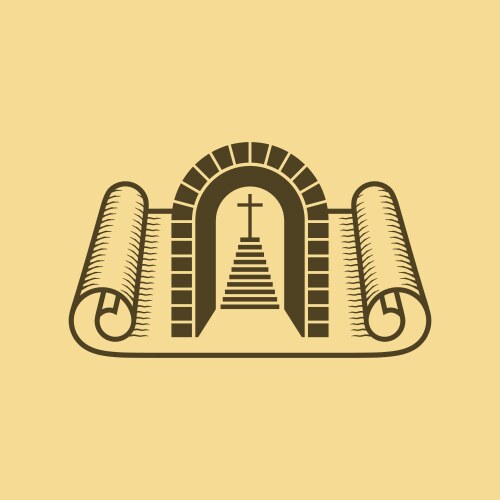 Christian church cartoon Royalty Free Vector Image