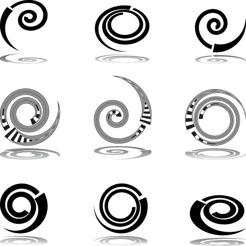 Set of spiral elements Royalty Free Vector Image
