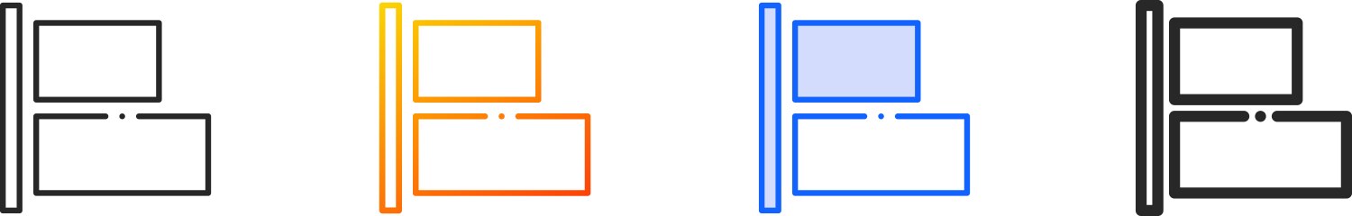 Align objects iconthin linear gradient blue Vector Image