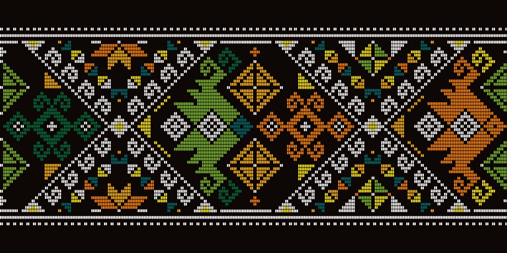 Yakan weaving seamless geometric pattern Vector Image