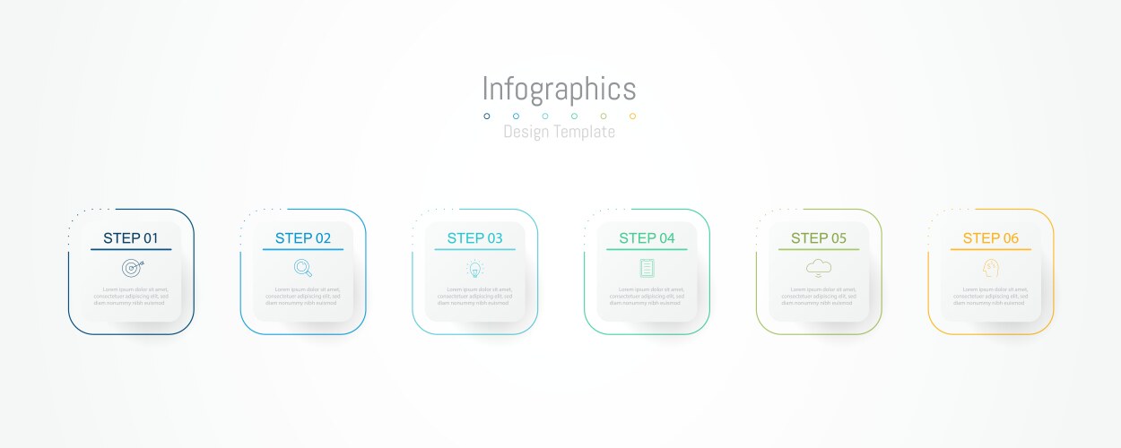 Infographic 6 options design elements Royalty Free Vector