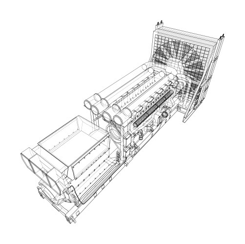 Container type generator structure blueprint Vector Image
