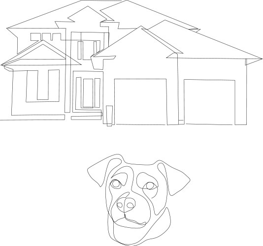 House projection with plan Royalty Free Vector Image