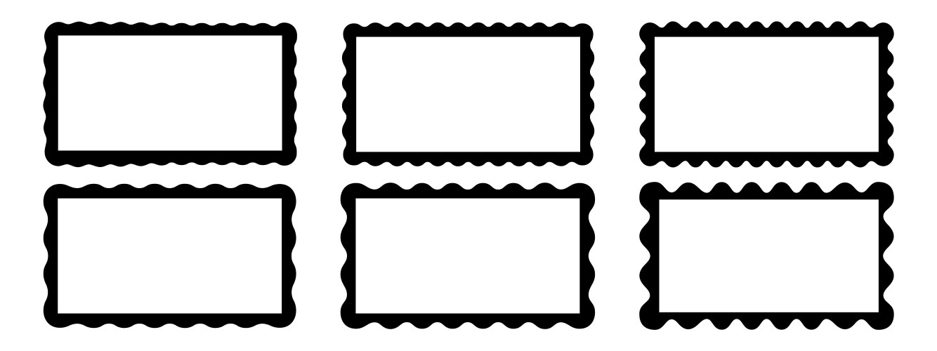 Black rectangle shape with wavy edges rectangular Vector Image