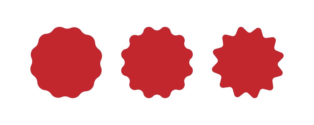 Wavy edge circle sticker star burst shape tag Vector Image