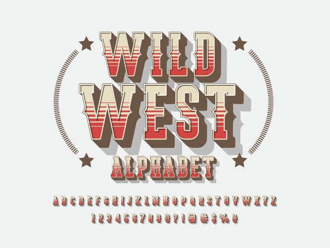 Western Font Collection Royalty Free Vector Image