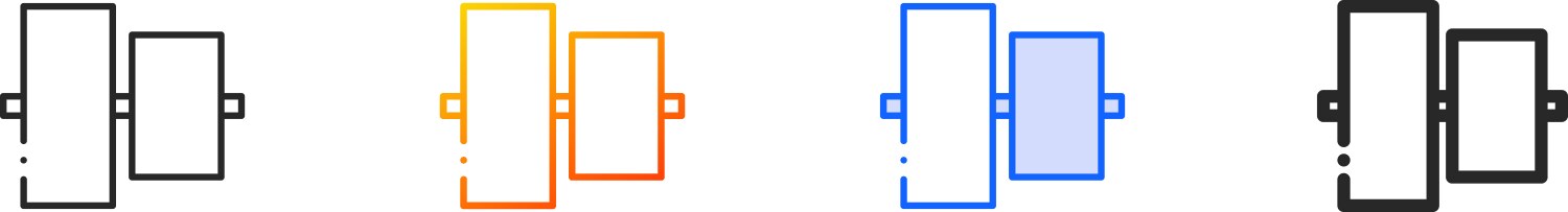 Center align iconthin linear gradient blue stroke Vector Image