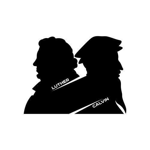 Martin luther and john calvin Royalty Free Vector Image