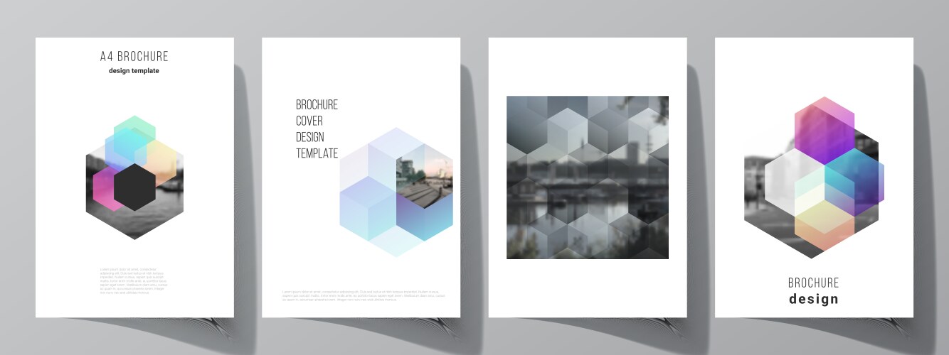 Realistic layouts a4 format mockup Royalty Free Vector Image