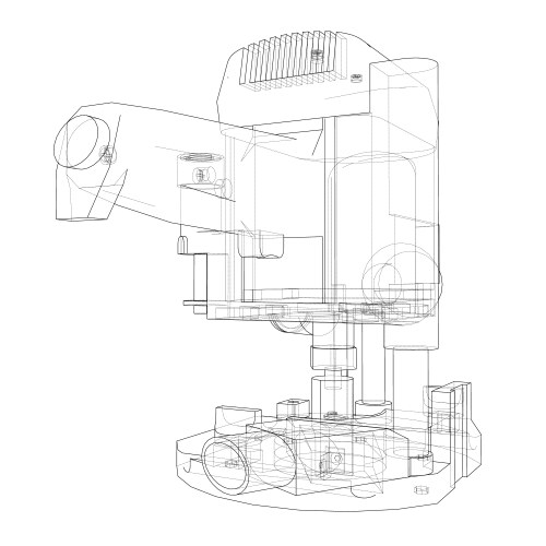 Cnc milling machine blueprints Royalty Free Vector Image