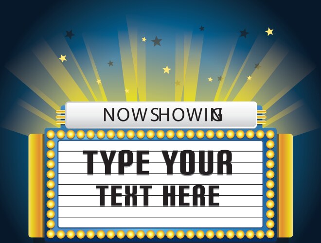 Retro style cinema premiere sign Royalty Free Vector Image